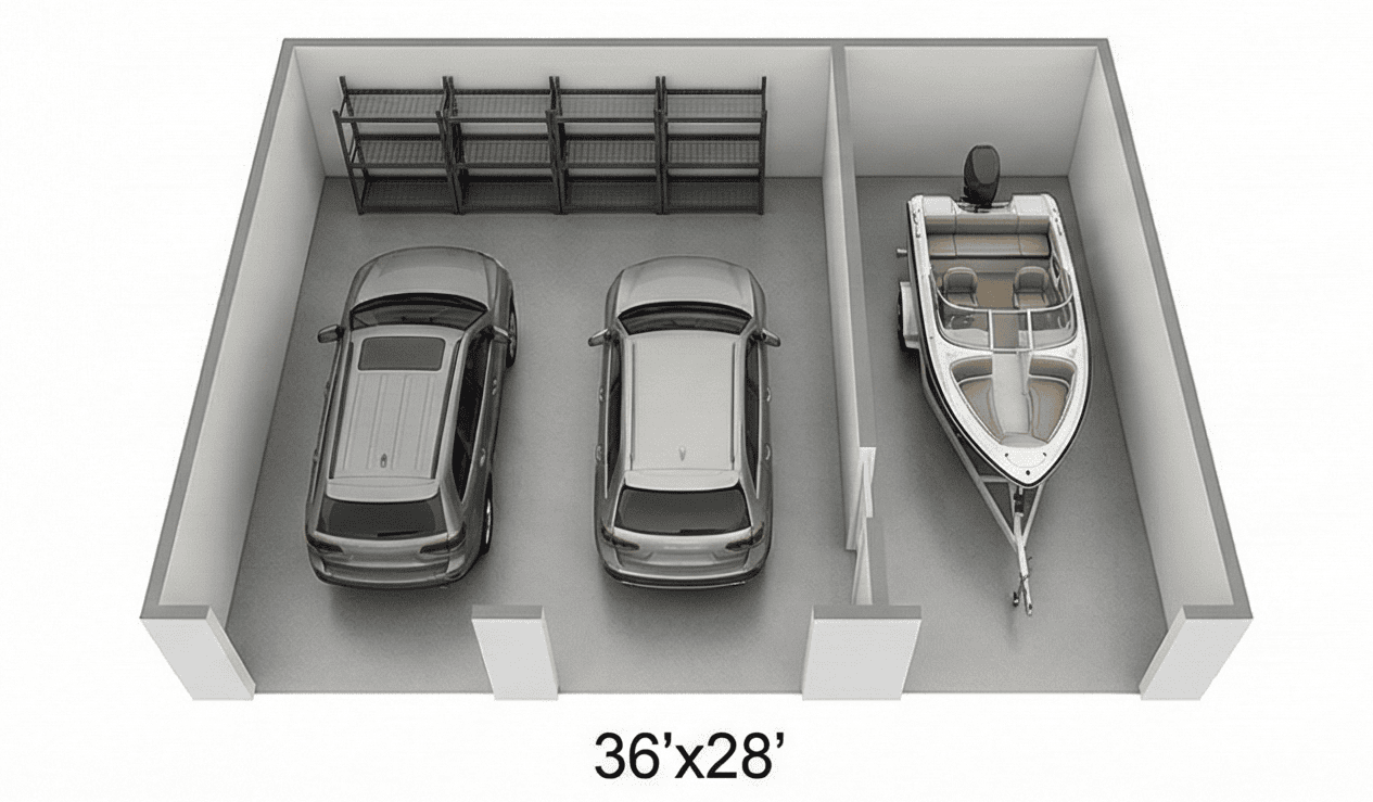Standard Garage Dimensions & Sizes (1, 2, 3 & 4 Car Guide)